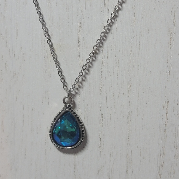 Jewelry | Blue Teardrop Necklace | Poshmark